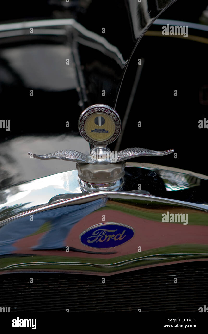 Antique Ford Car Hood Emblem Stock Photo - Alamy