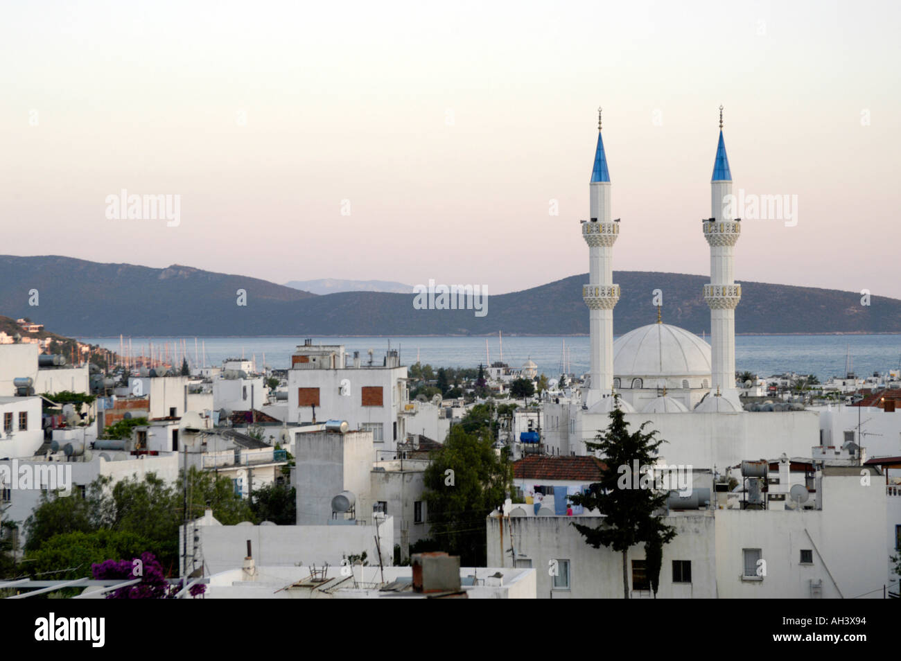 Mosque overlooking Bodrum Turkey Stock Photo - Alamy