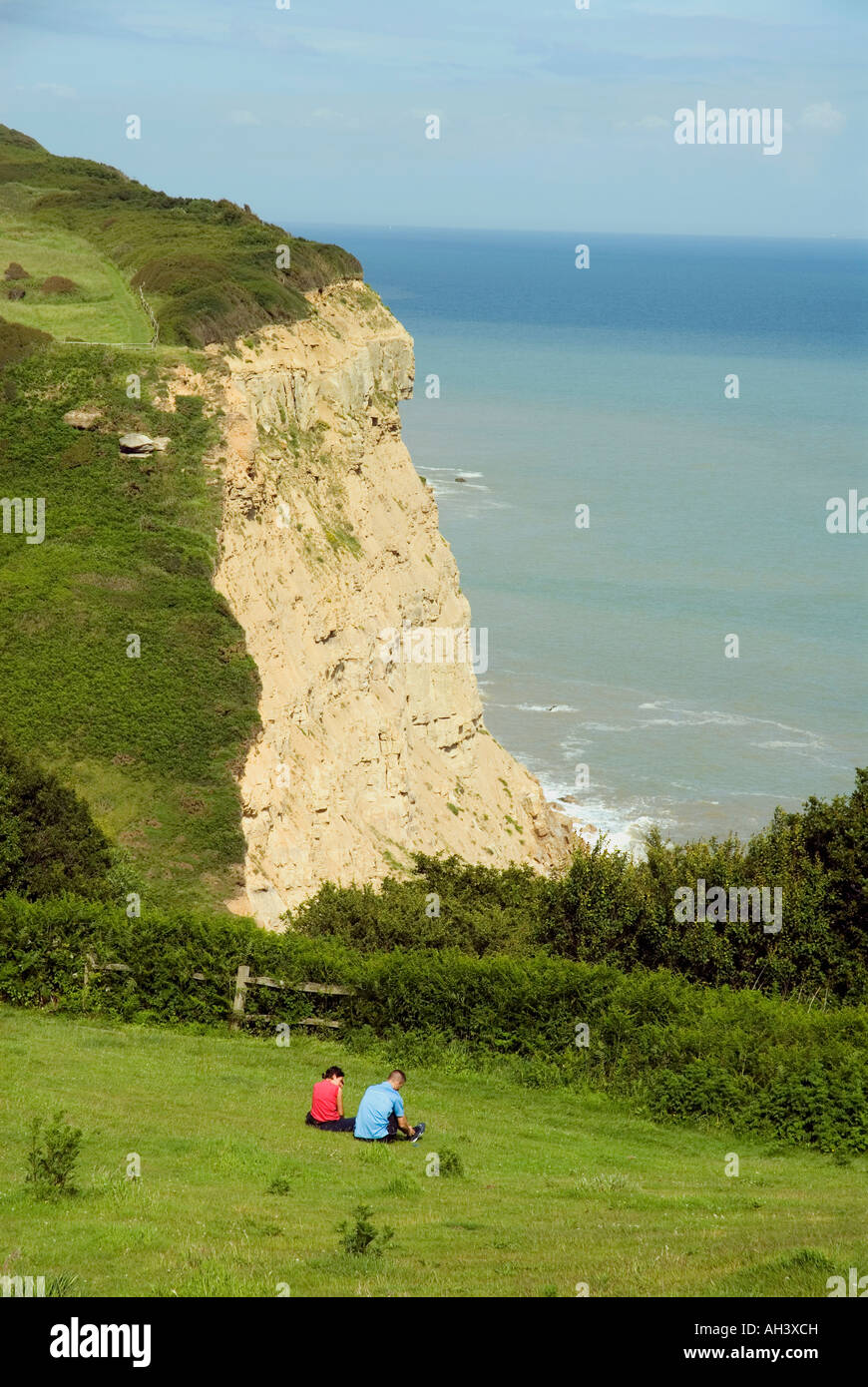 View of cliffs and seashore in Hastings Country Park Hastings East ...