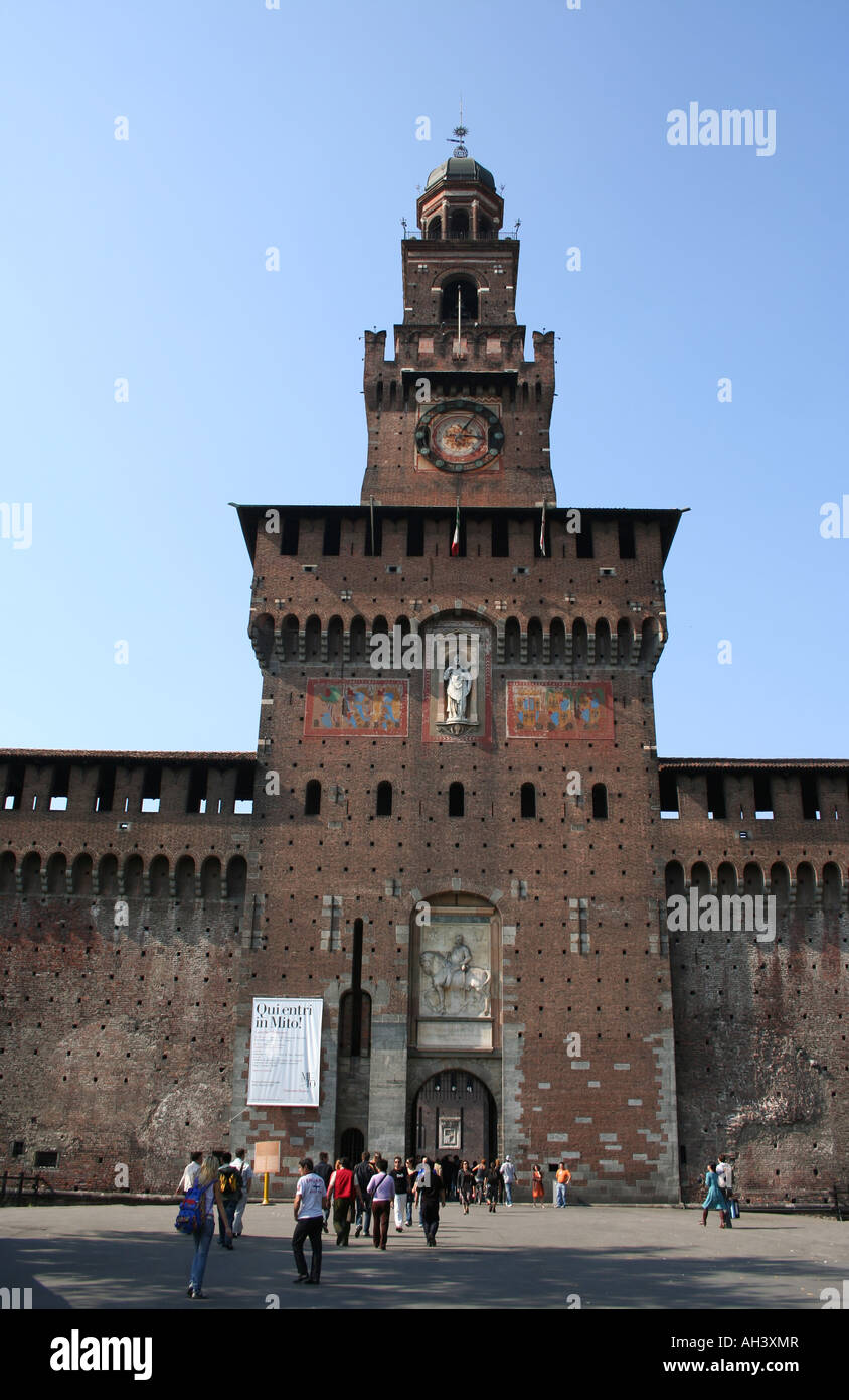 filarete tower of Castello Sforzesco Milan Italy September 2007 Stock ...