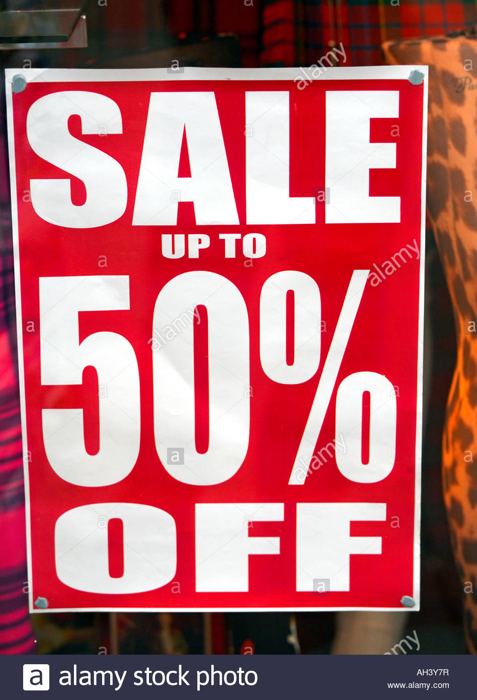Shop window sale poster Stock Photo - Alamy