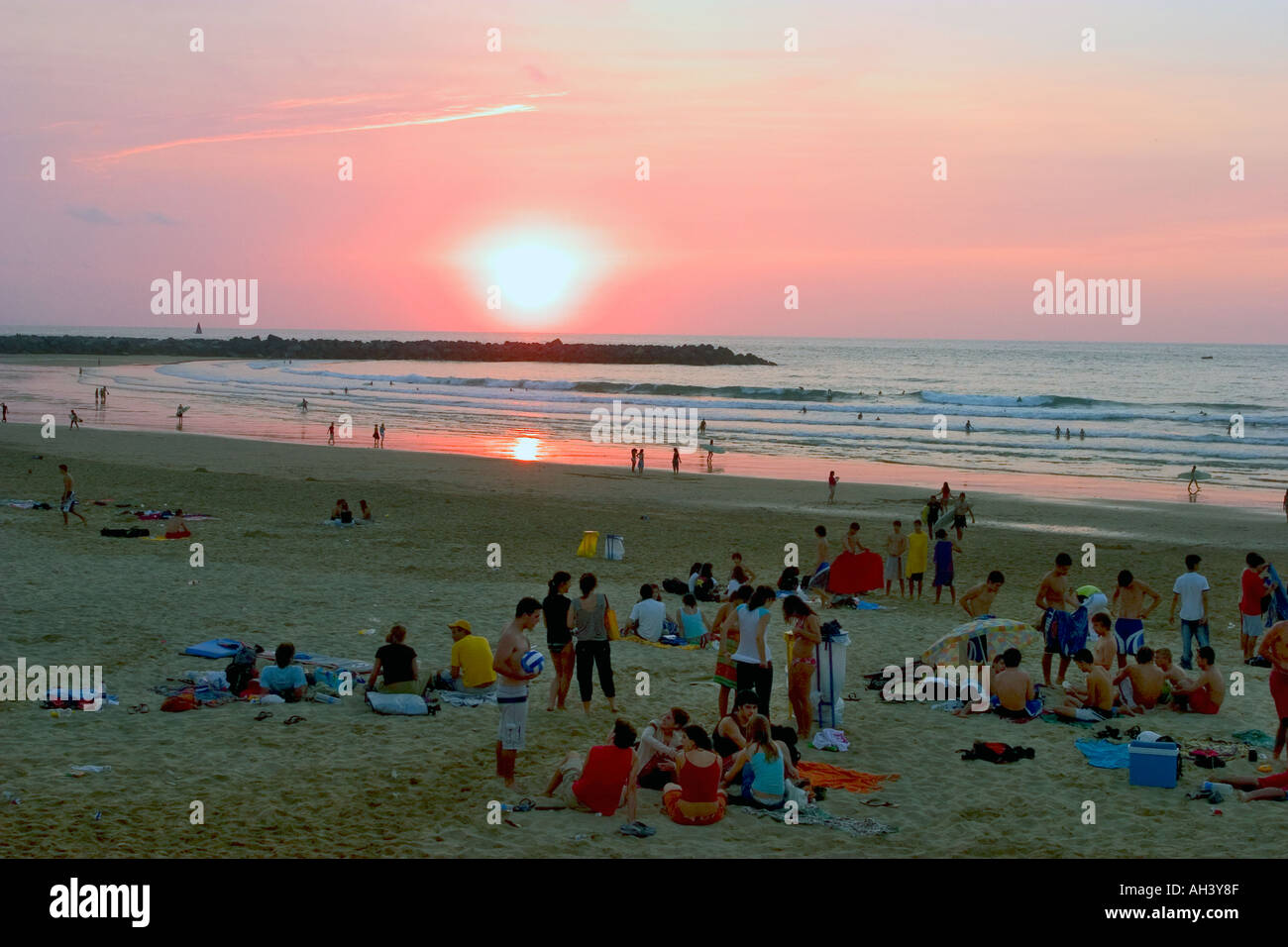 end of day in beach Stock Photo - Alamy