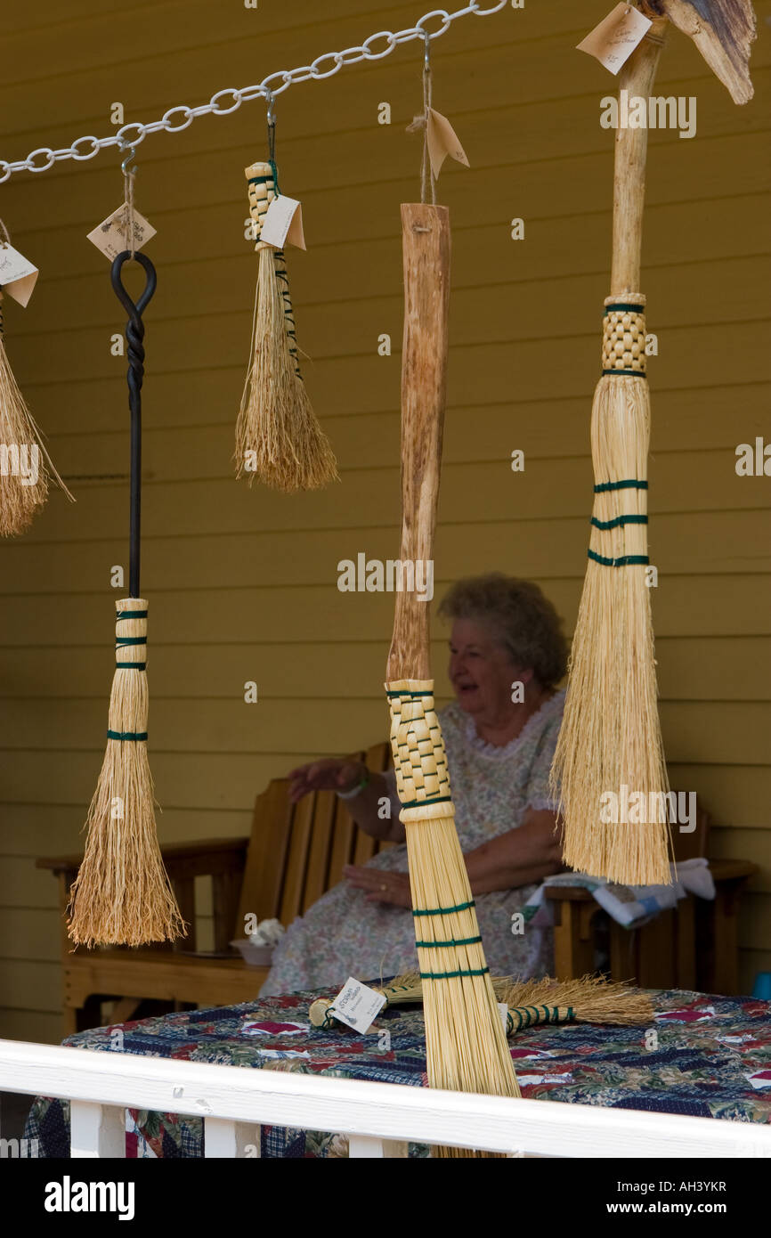 Female Brush Maker on Porch Stock Photo - Alamy