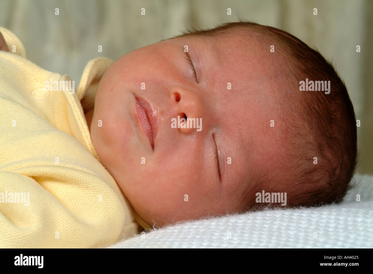 Sleeping Baby Girl Four Weeks Old Stock Photo - Alamy