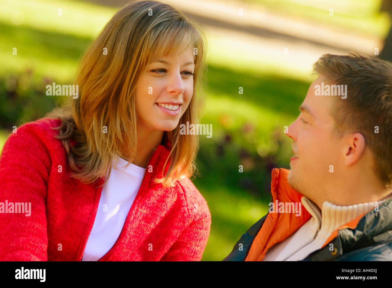 Couple looking at each other Stock Photo - Alamy