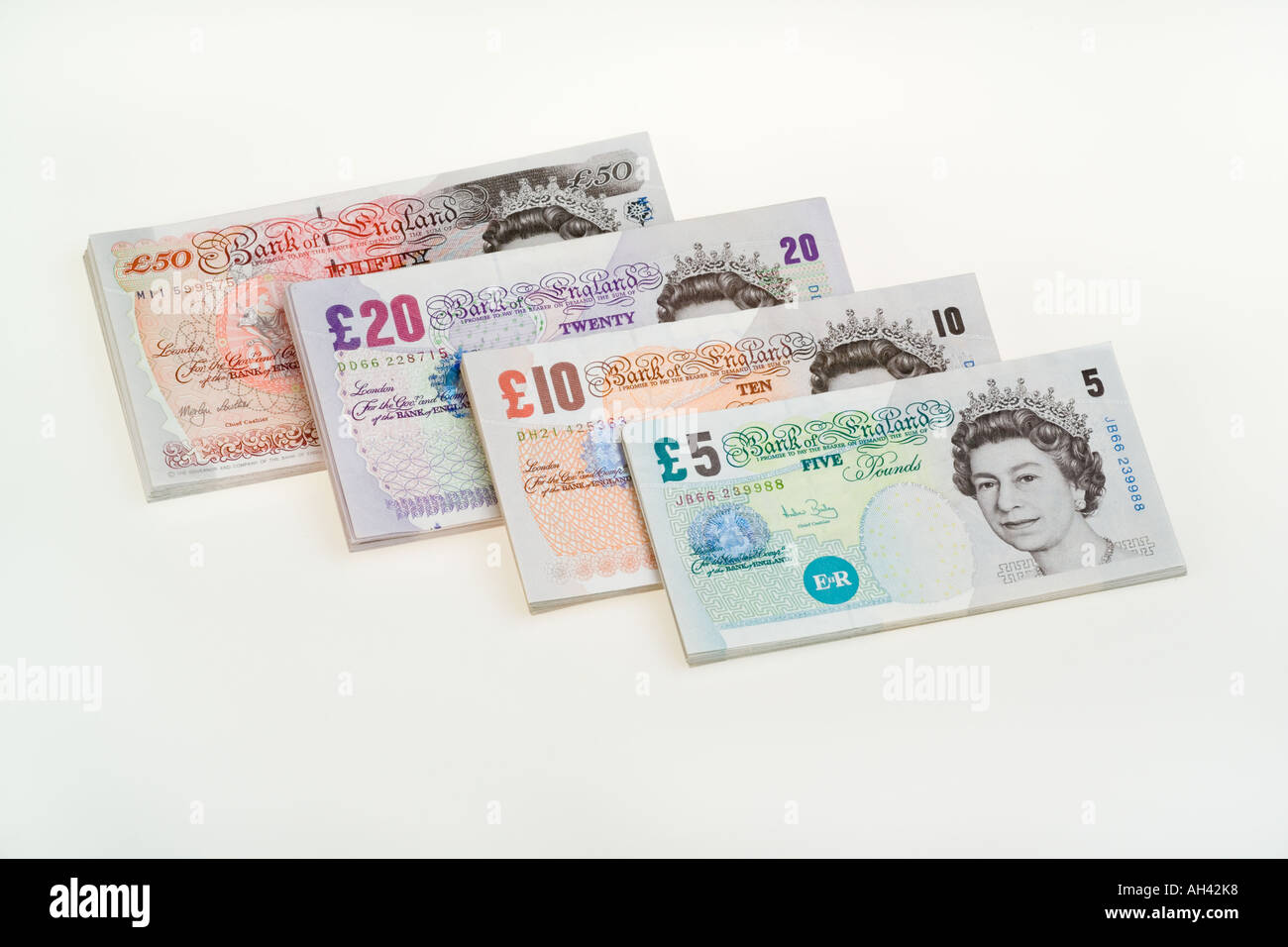 50 pound note stack hi-res stock photography and images - Alamy