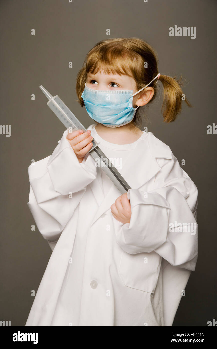 Little Girl Dressed Like A Doctor Stock Photo - Alamy