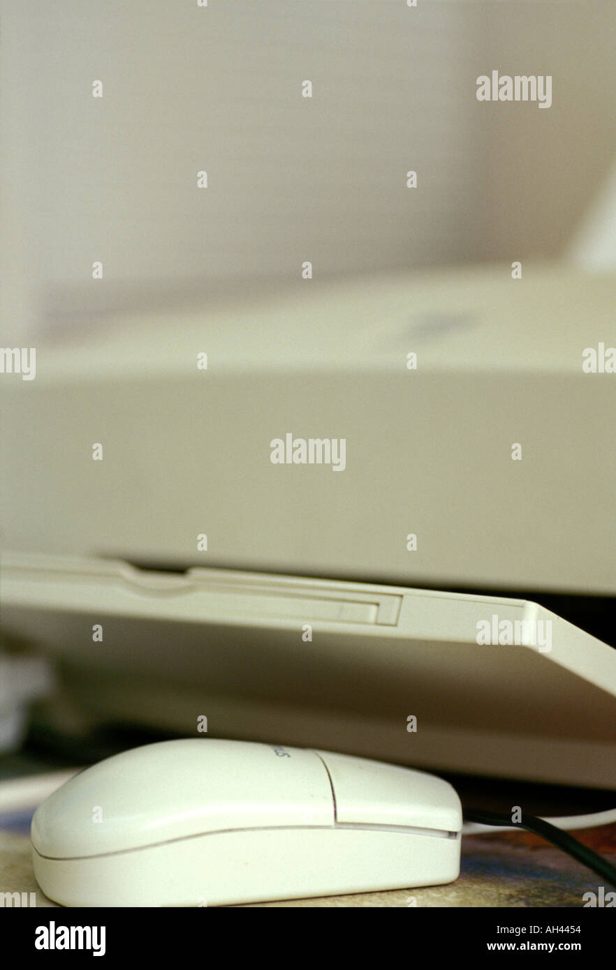 Computer printer and mouse Stock Photo - Alamy