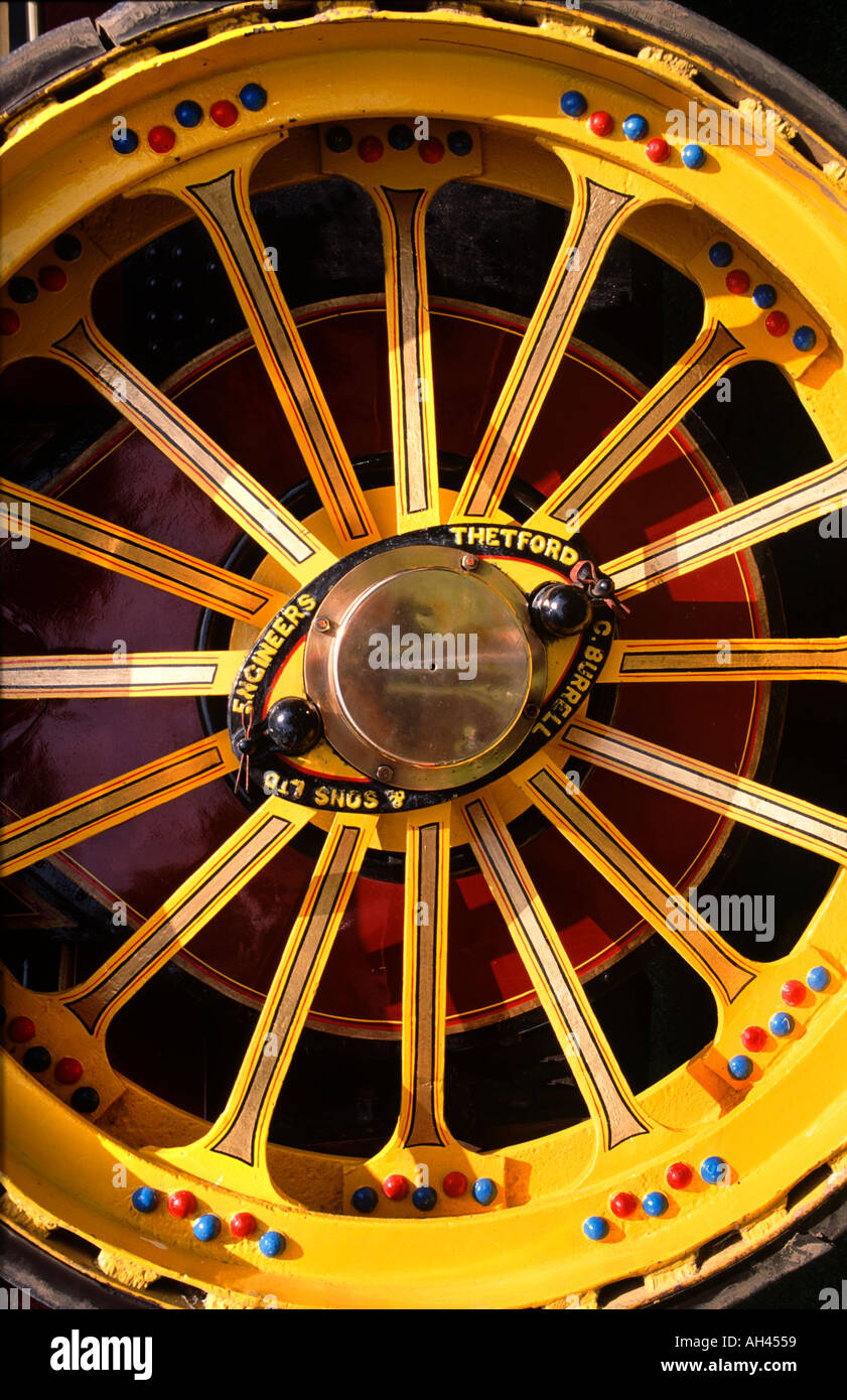 Painted Traction Engine Wheel Stock Photo - Alamy