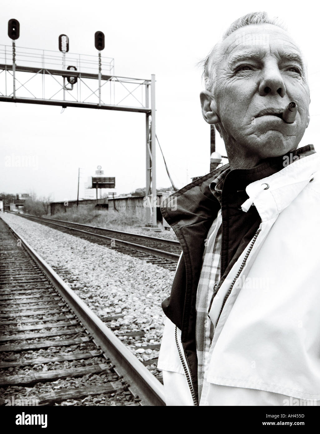 Black man on train tracks hi-res stock photography and images - Alamy