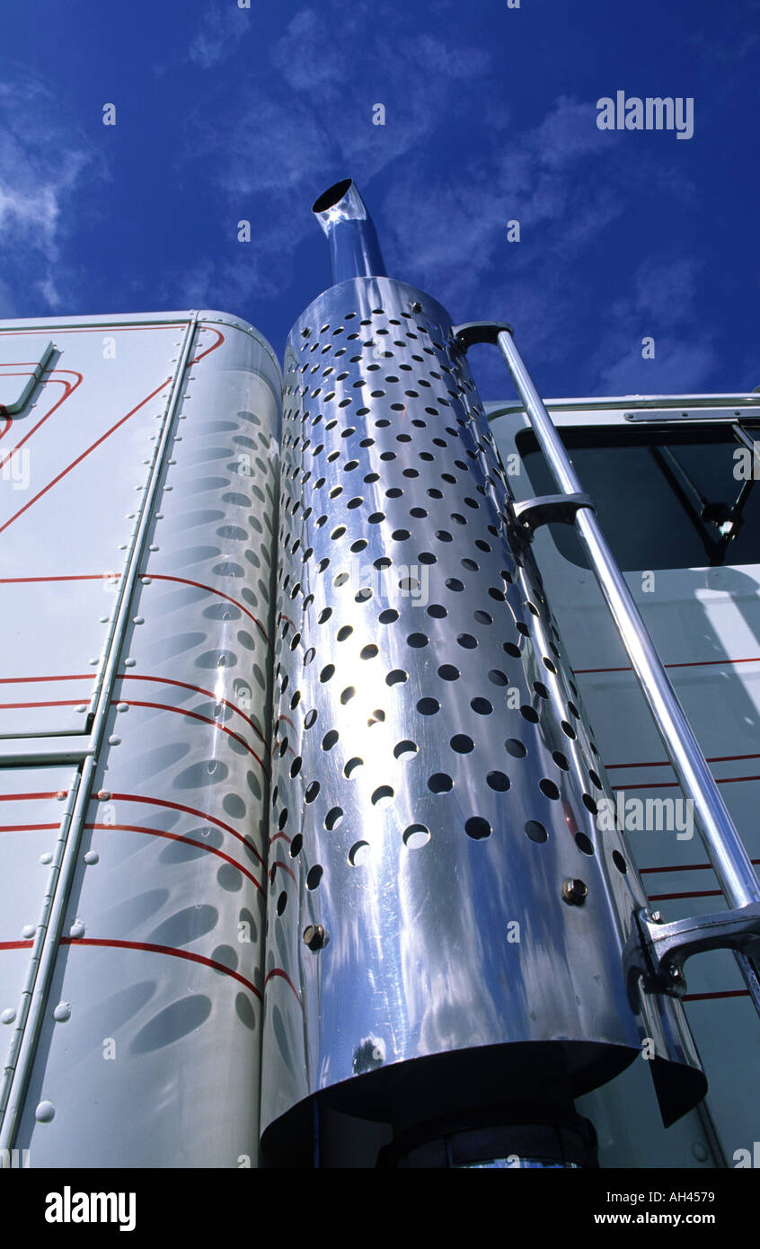 Exhaust Pipe of an American Truck Stock Photo - Alamy