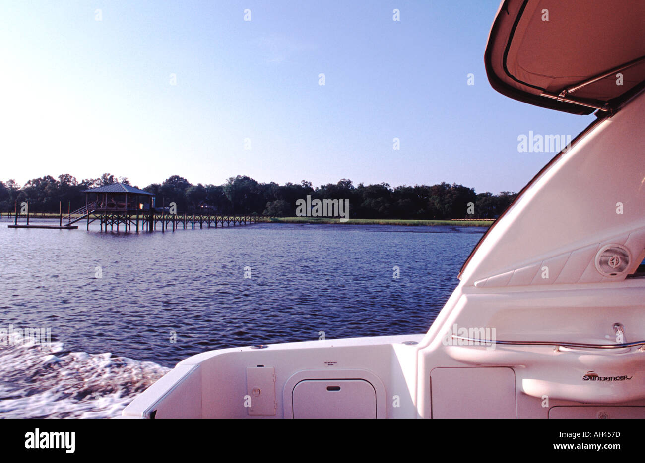 cockpit of a boat on the Intercoastal Waterway Stock Photo - Alamy