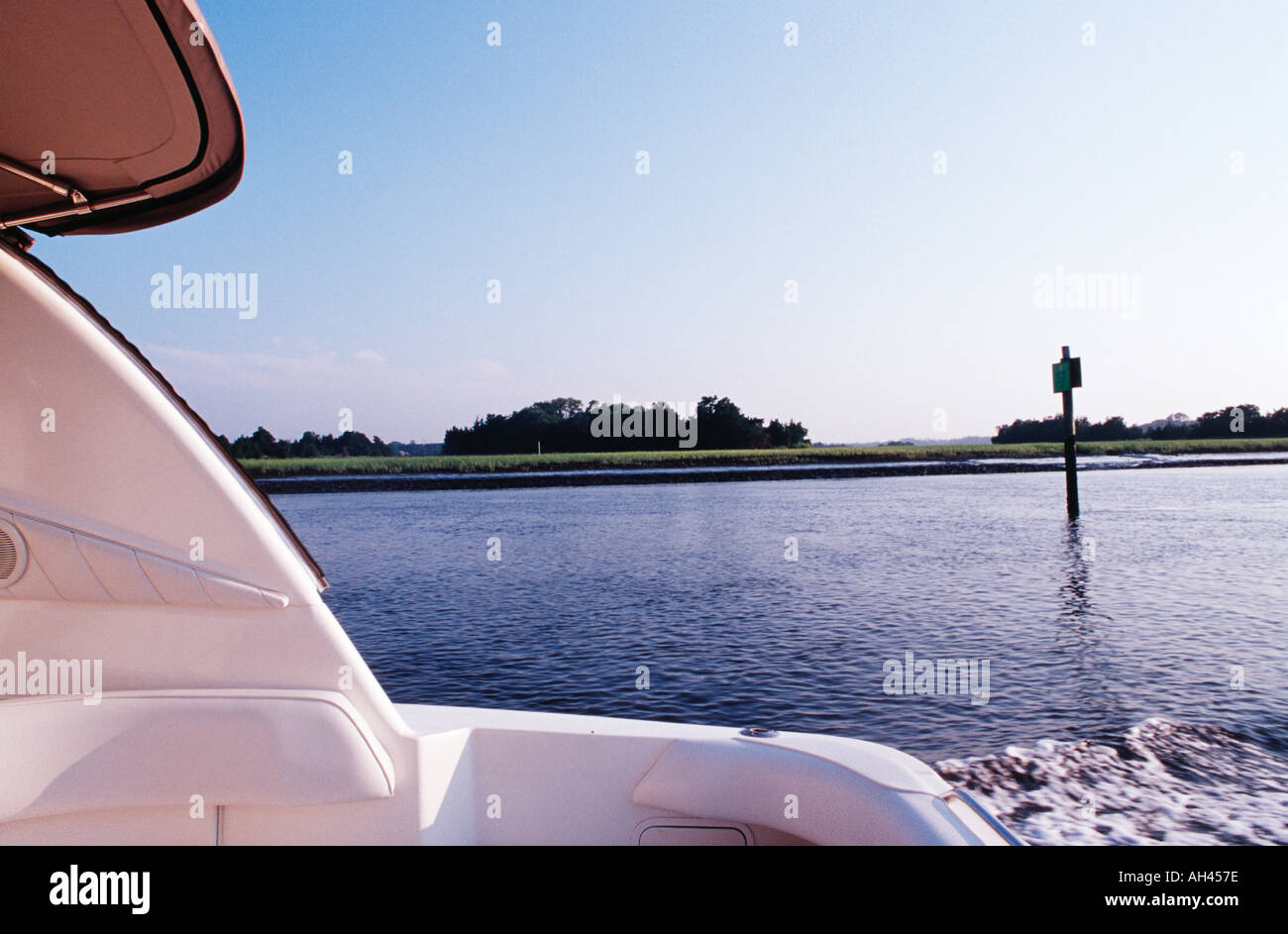 cockpit of boat on the Intercoastal Waterway Stock Photo - Alamy
