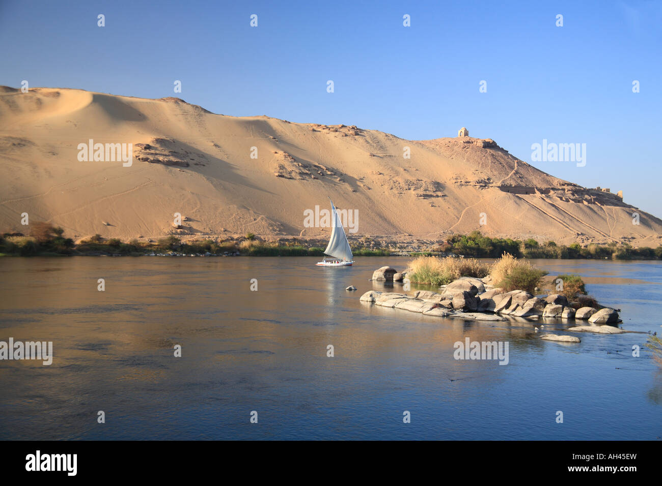 Kubbet al Hawa, View from Kitchener's island, Aswan, Egypt Stock Photo ...