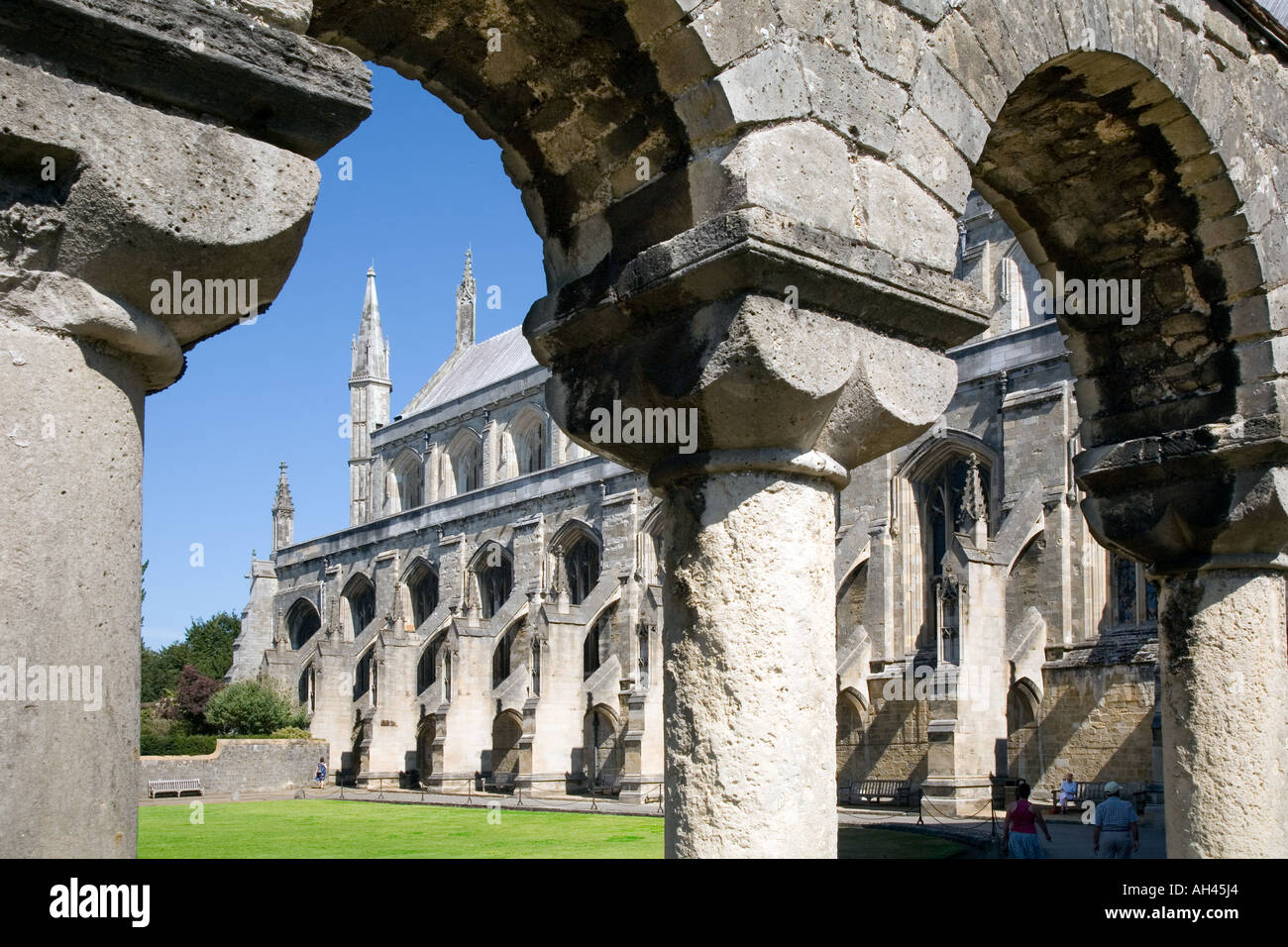 Norman tower crypt gothic nave st swithuns priory stonework spire hi ...