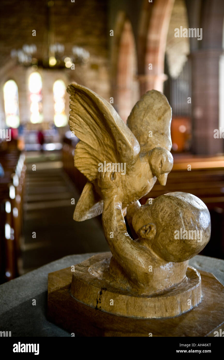 Church Font Cover Detail Interior St Marys Church Lindisfarne Stock ...