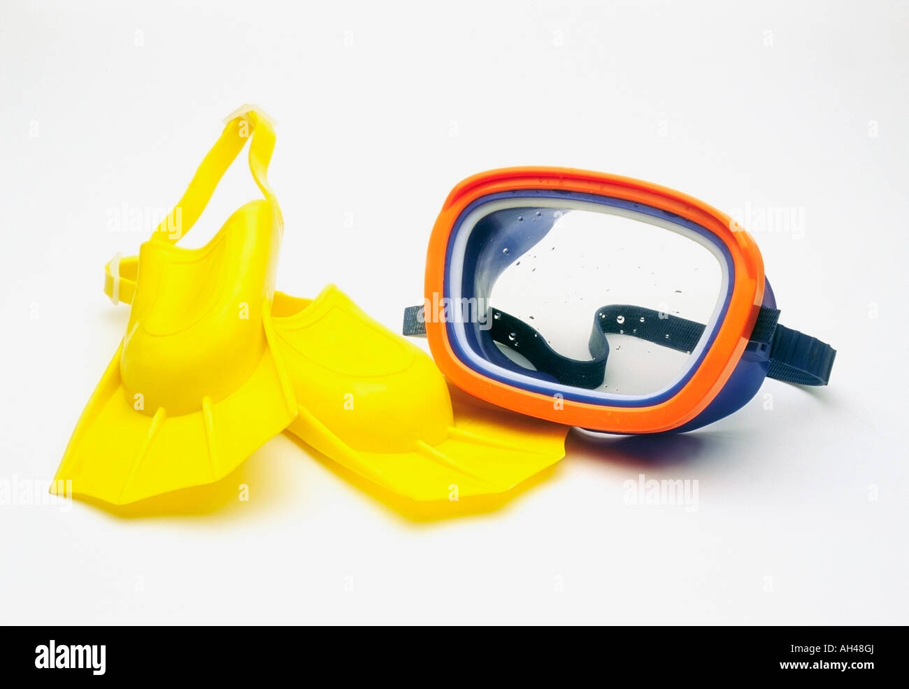 A pair of flippers and underwater mask Stock Photo - Alamy