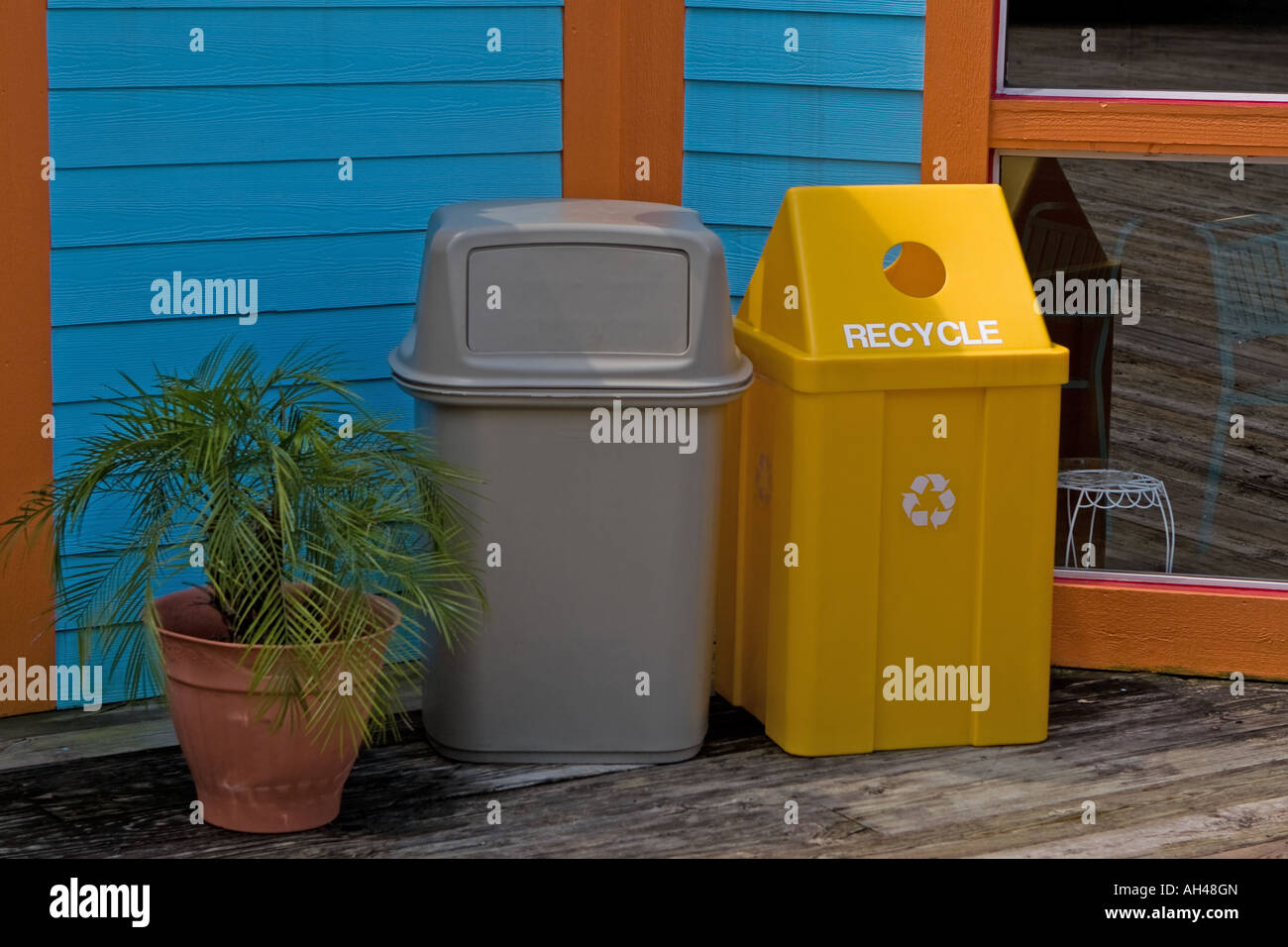 Trash Recycle Cans Stock Photo - Alamy