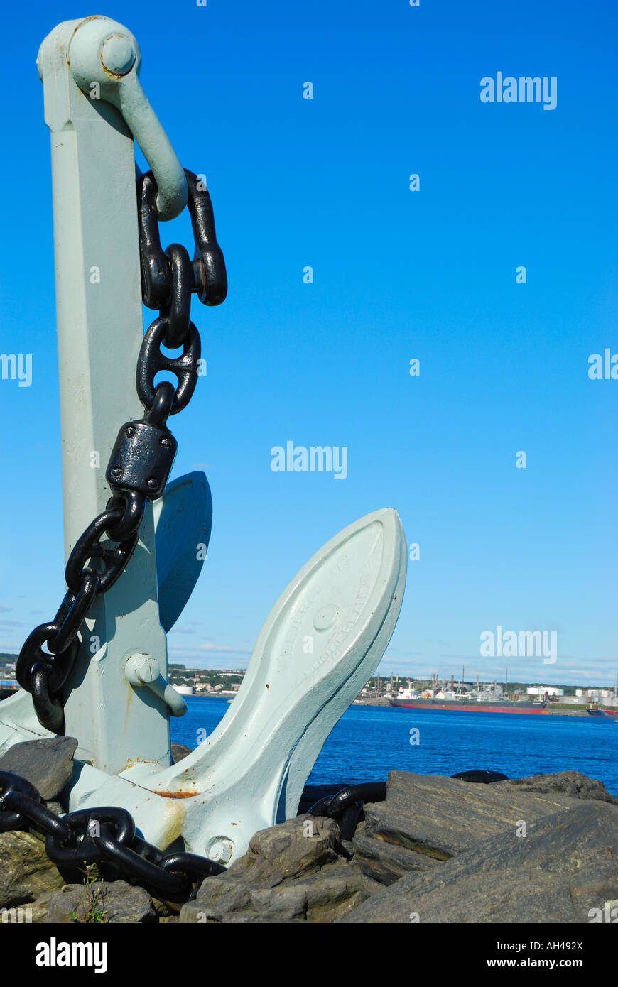 Large Anchor Navy memorial on shore in Halifax Nova Scotia Stock Photo ...