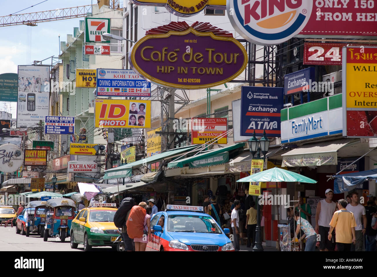 Street signs on the Khao San Road in Bangkok, Thailand Stock Photo - Alamy