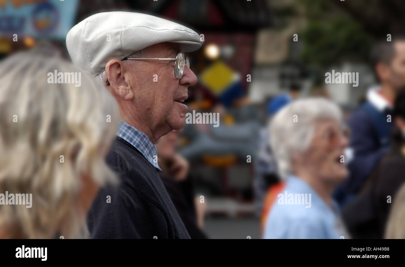 Older man at the fun fair Stock Photo - Alamy