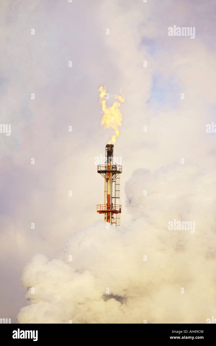 Smoke stack with fire Stock Photo - Alamy