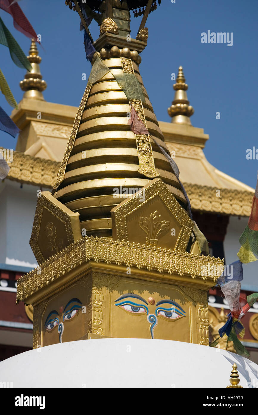 Tibetan monastery gold stupa. Kathmandu city, Nepal Stock Photo - Alamy
