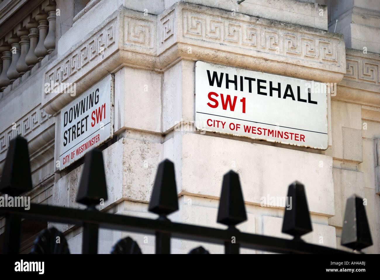 Street signs, Downing Street, Whitehall, City of Westminster, Greater ...