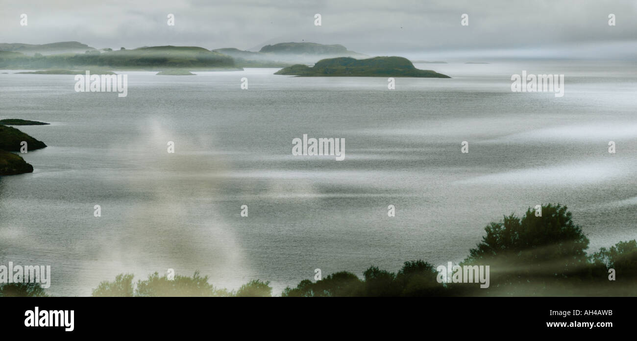 rainfall and fog over lake, Scotland Stock Photo - Alamy