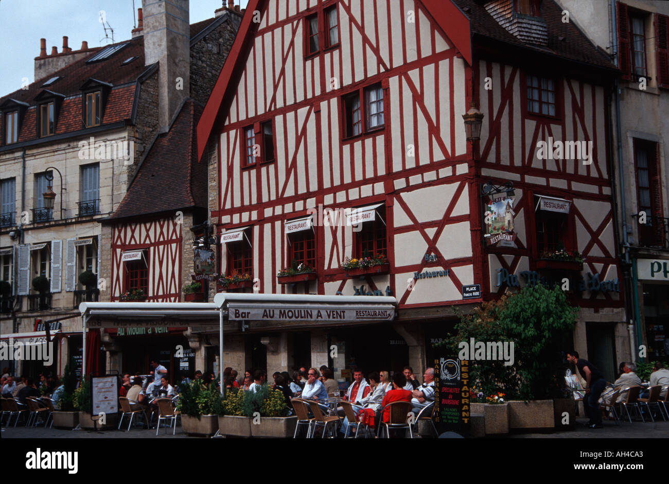 Street cafe in Dijon France Stock Photo - Alamy