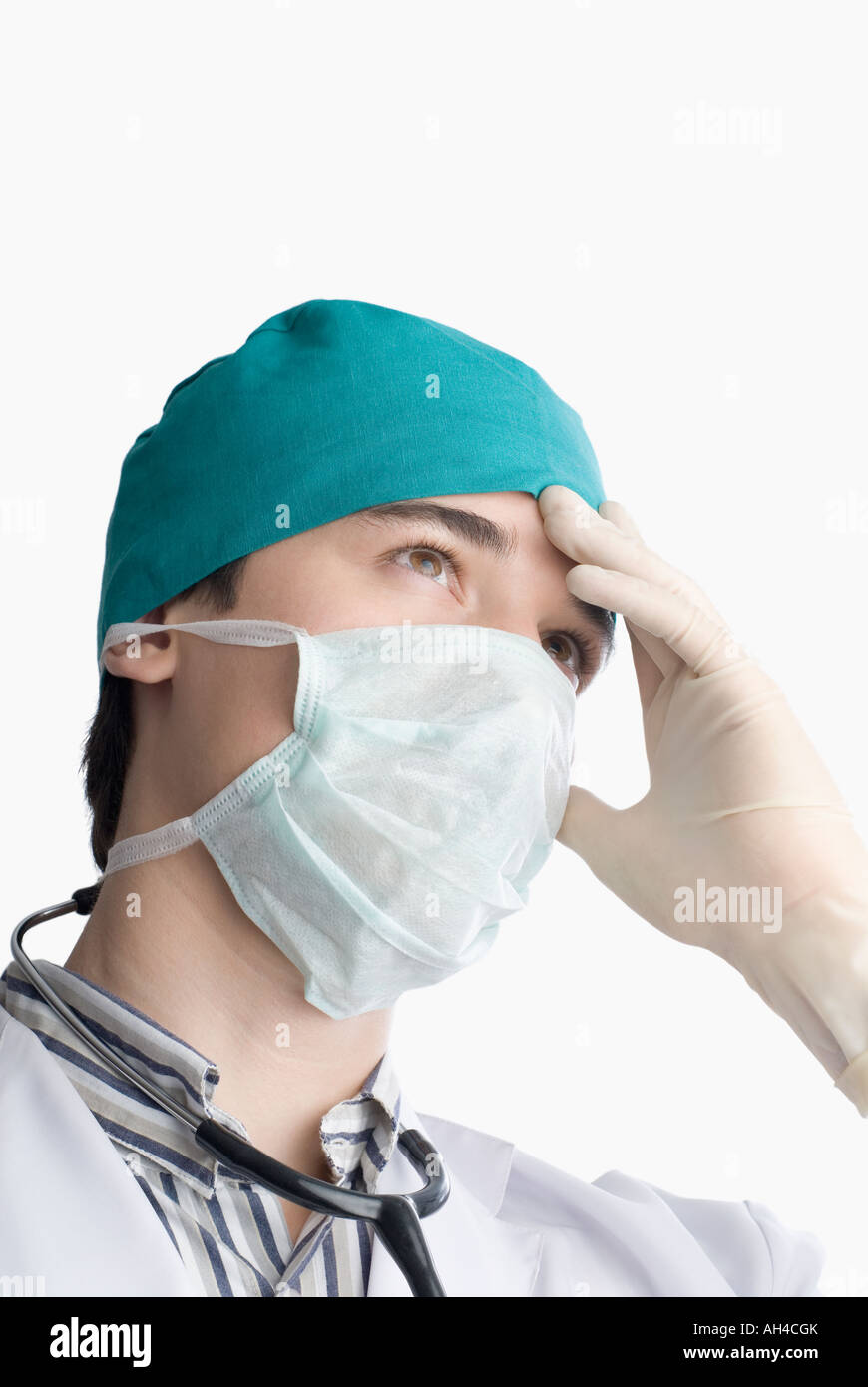 Close-up of a male doctor looking up Stock Photo - Alamy