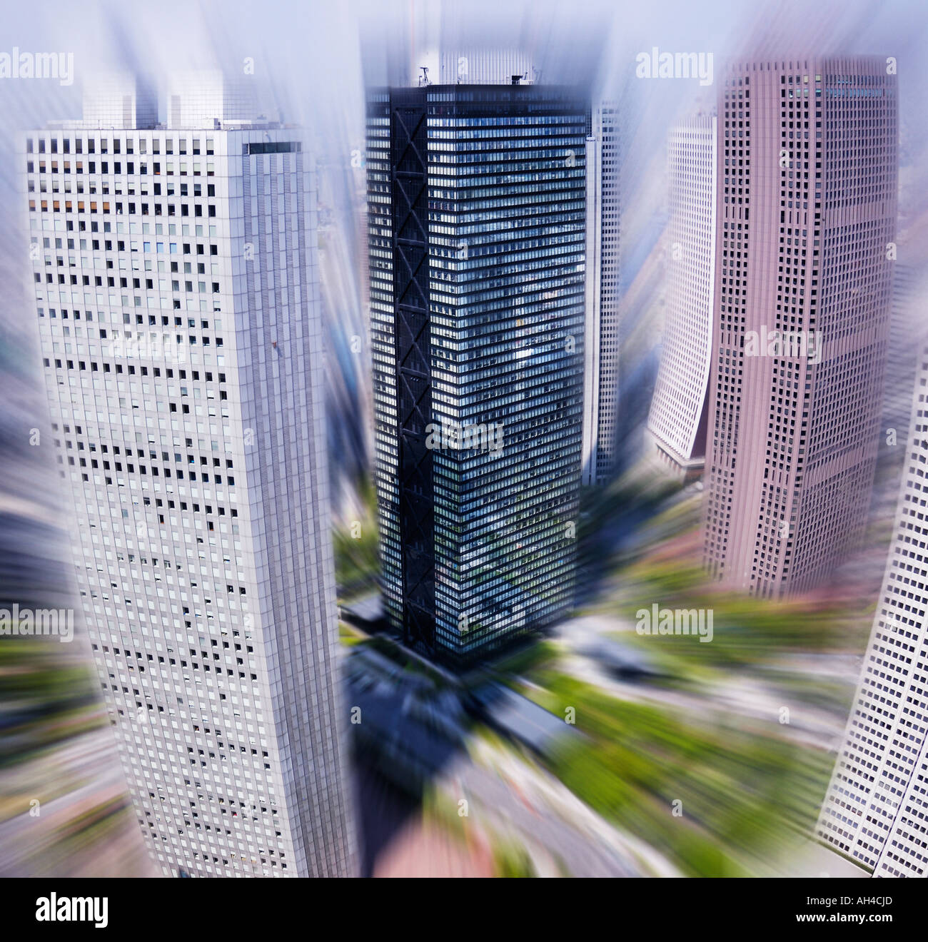 abstract view of skyscrapers from Tokyo Metropolitan Government Tower ...