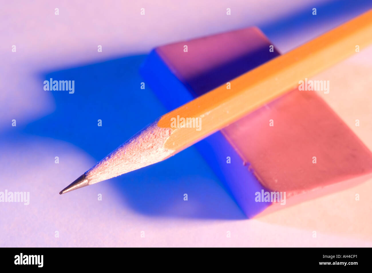 Pencil and eraser Stock Photo - Alamy