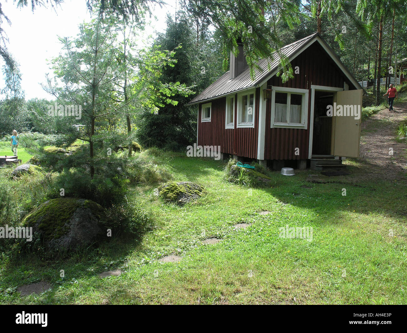 Summer cottage sauna hut next to the lake South Karelia Finland Stock ...