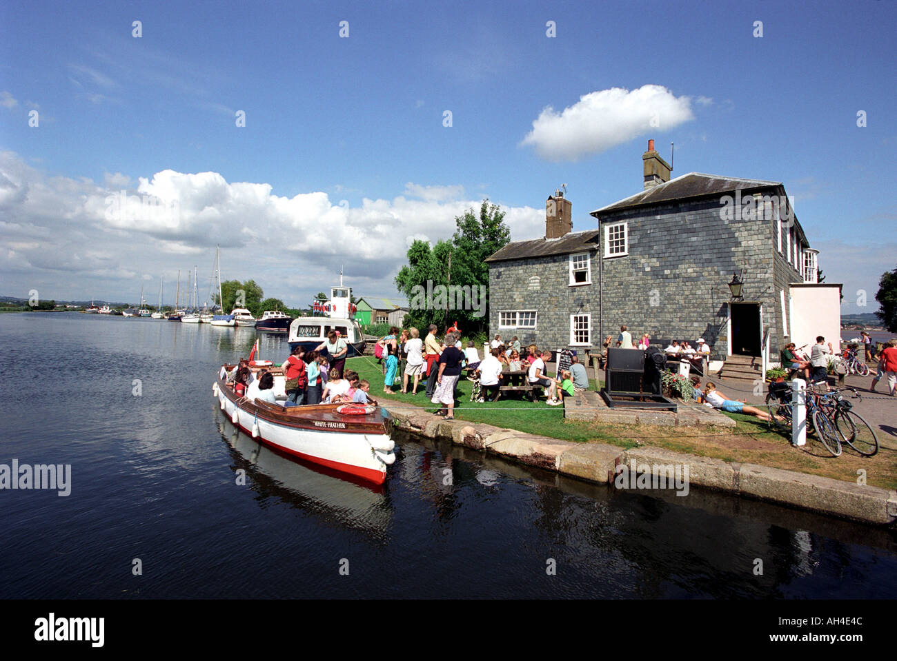 The Turf Locks pub on the Exeter Canal in Devon England UK Stock Photo ...