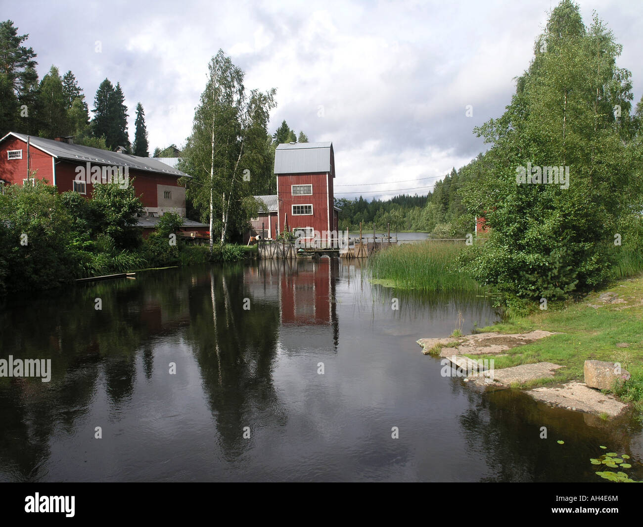 Old wooden water mill building in Kannuskosi near Kouvola southeastern ...
