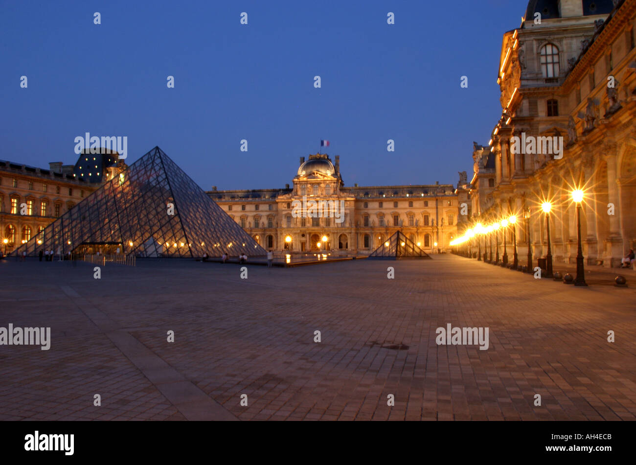 Louvre and Pyramid Paris France Stock Photo - Alamy