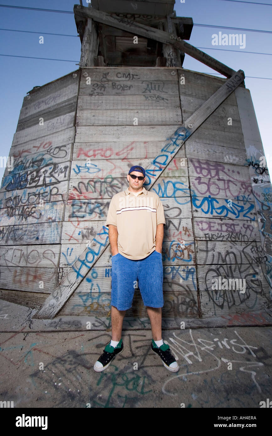 Man and Graffiti Stock Photo - Alamy