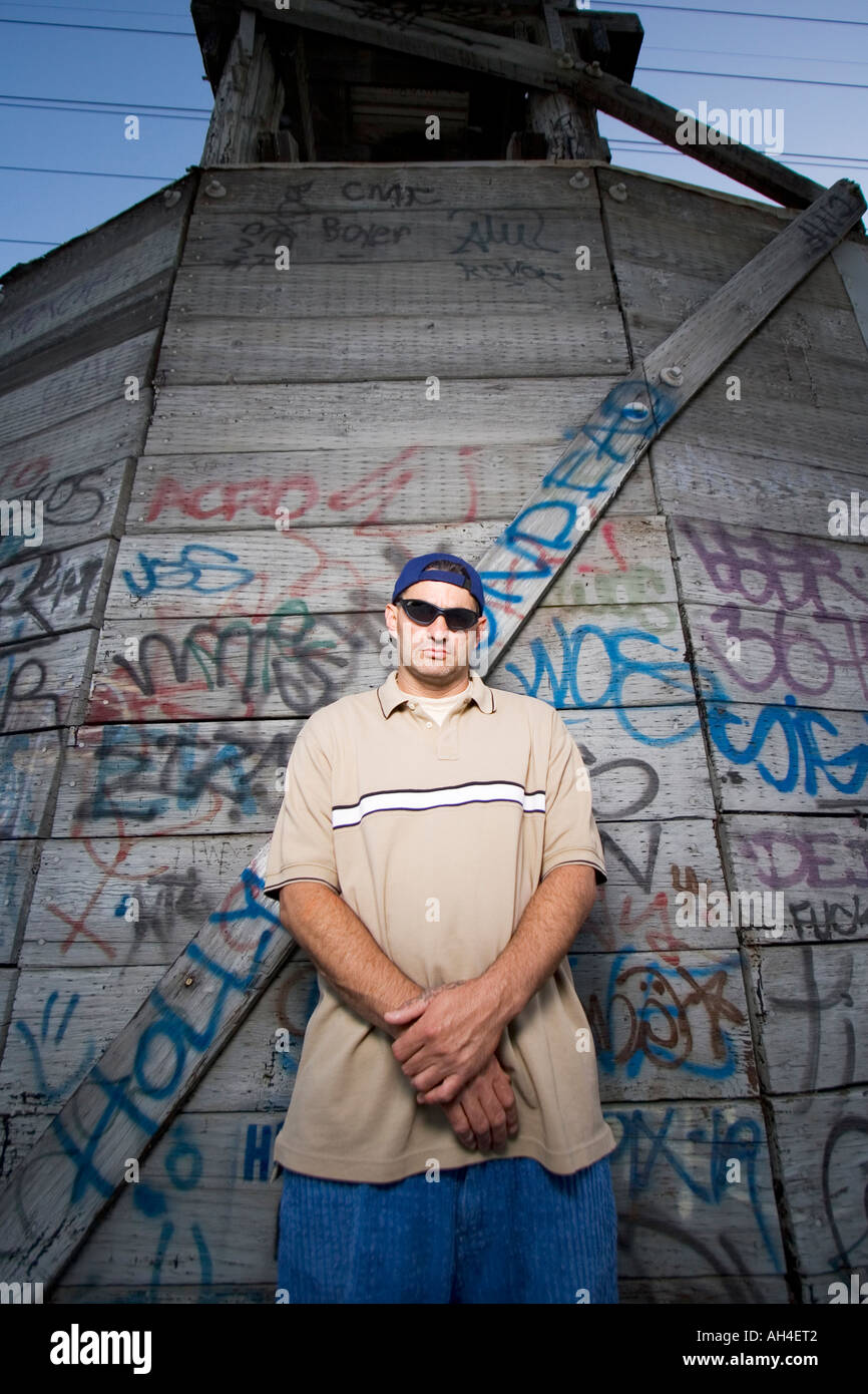 Man and Graffiti Stock Photo - Alamy