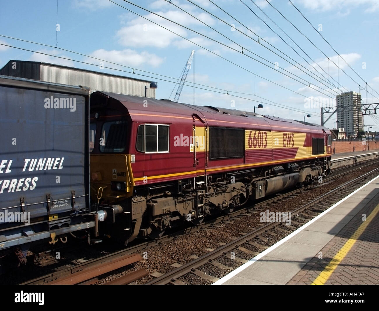 Stratford interchange station EWS freight train Stock Photo - Alamy