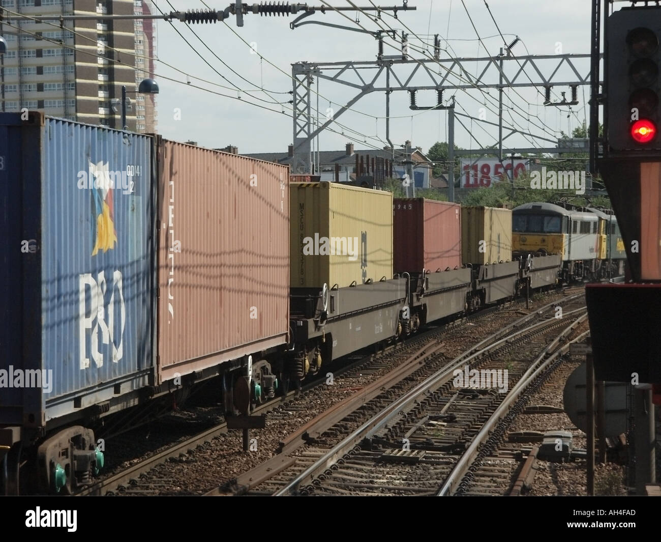 Stratford interchange station twin locomotives working a heavy ...