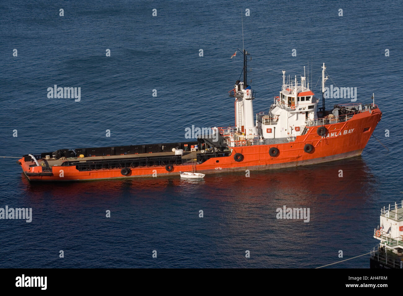 The supply vessel and tugboat Ramla Bay moored in the Grand Harbour ...