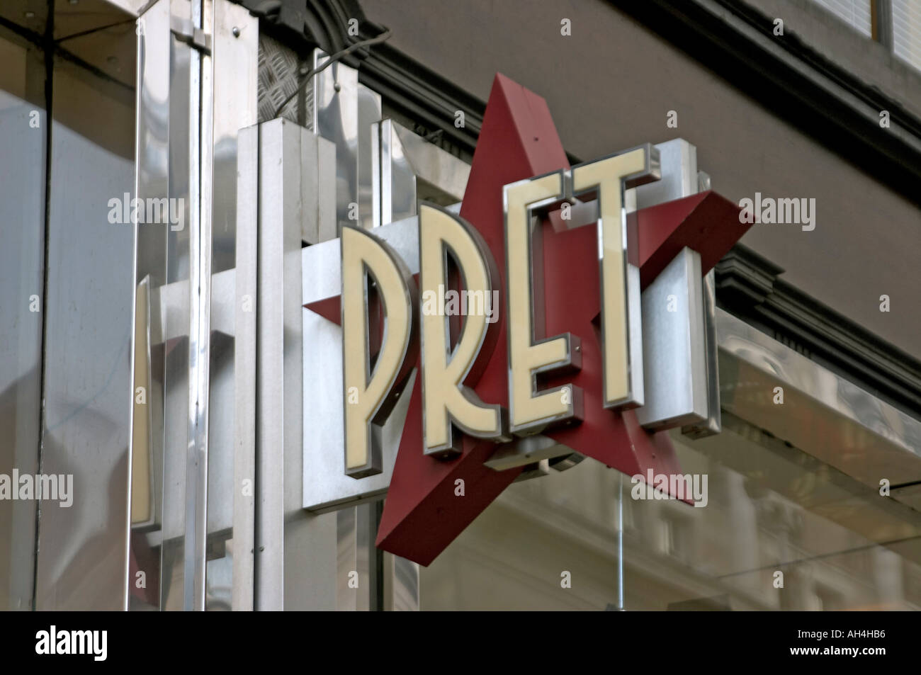 Pret a Manger logo name sign Piccadilly London W1 England Stock Photo ...