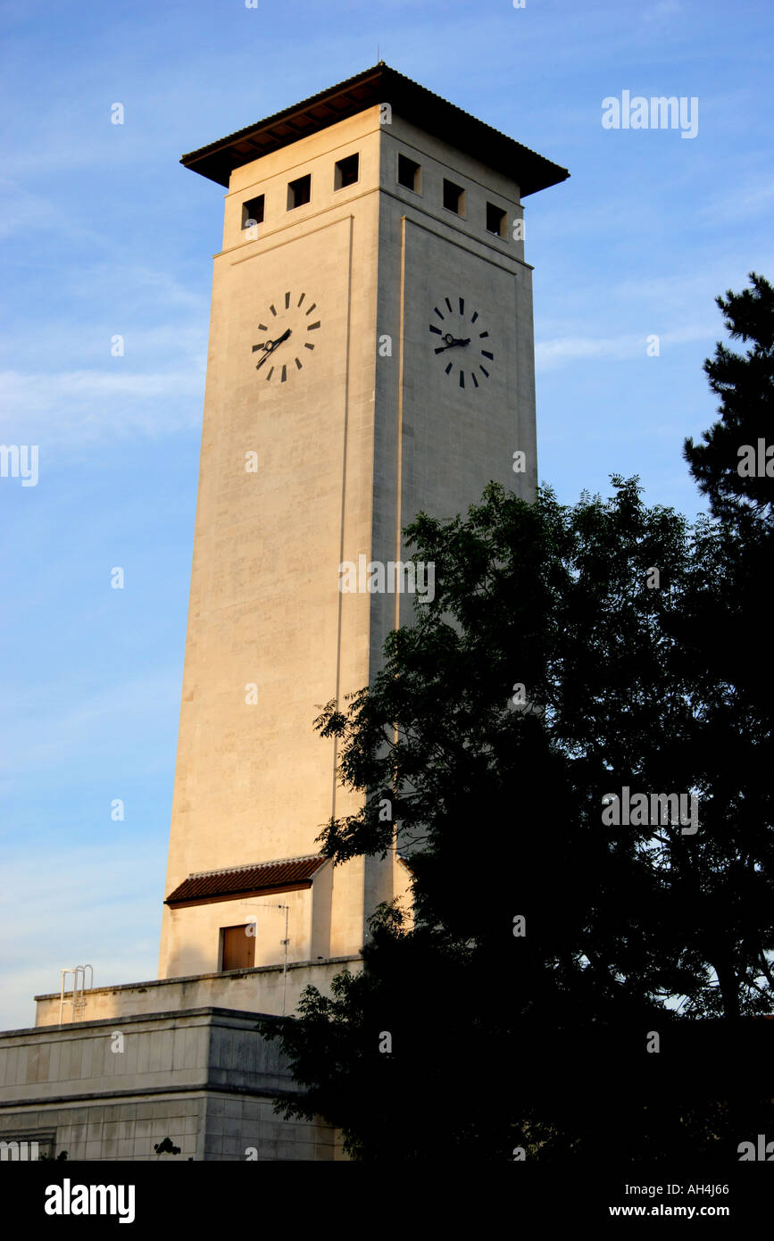 Clock Tower Newport Civic Centre South East Wales Stock Photo - Alamy