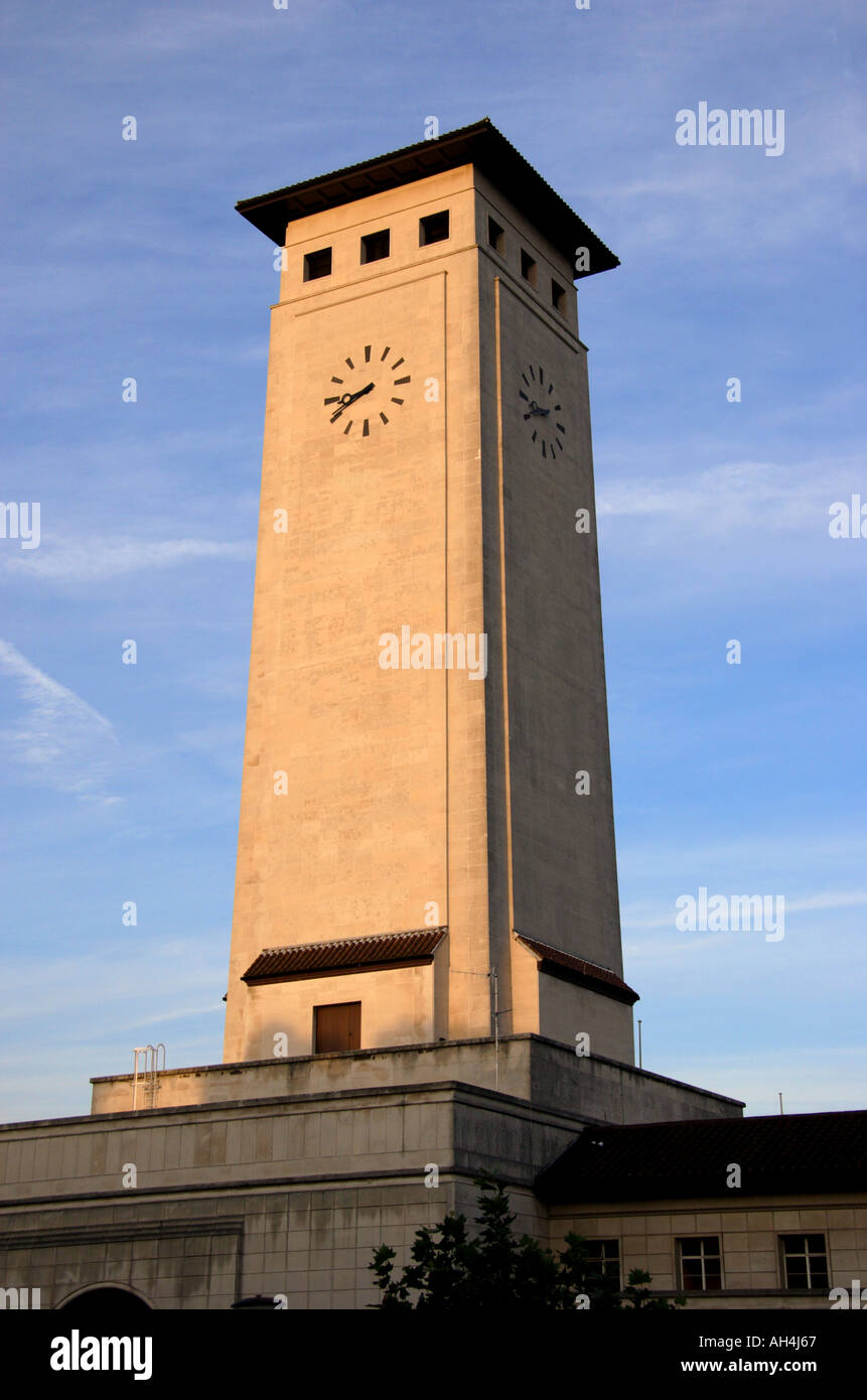 Clock Tower Newport Civic Centre South East Wales Stock Photo - Alamy