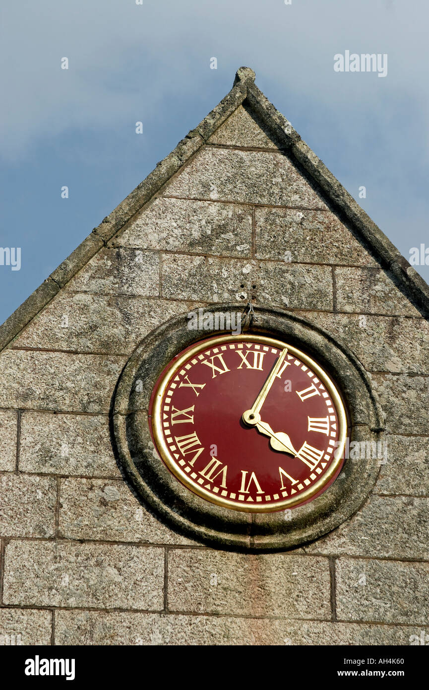 Old clock with roman numerals red face and gold lettering Stock Photo ...