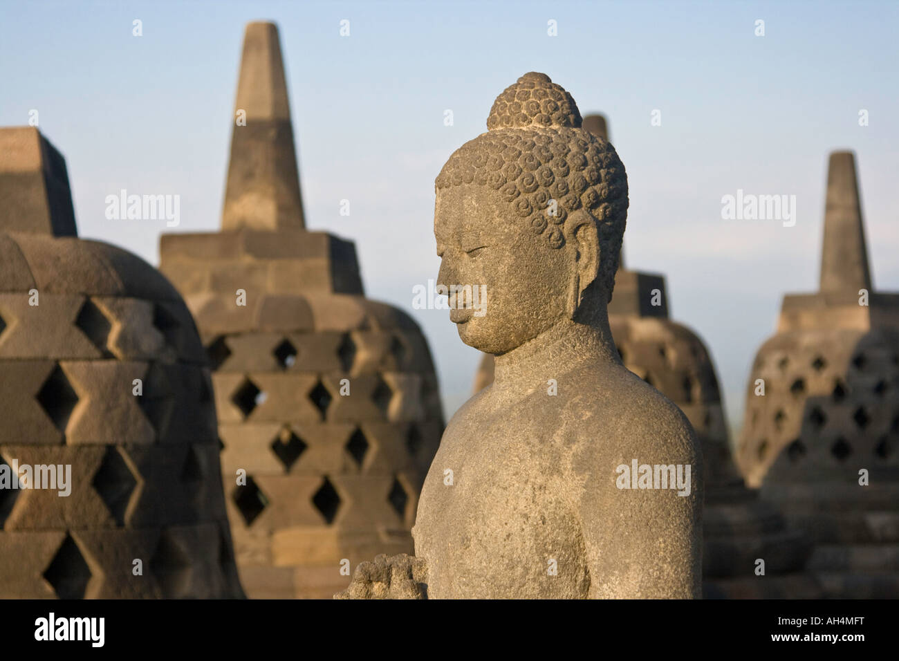 Stone Buddha Statue Borobudur Indonesia Stock Photo - Alamy