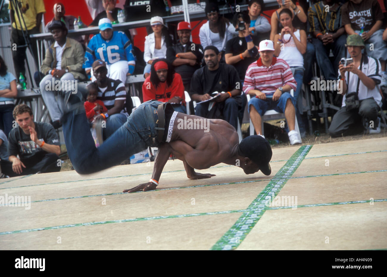 Break dancer competing in a competition Sprite Urban Games Clapham ...