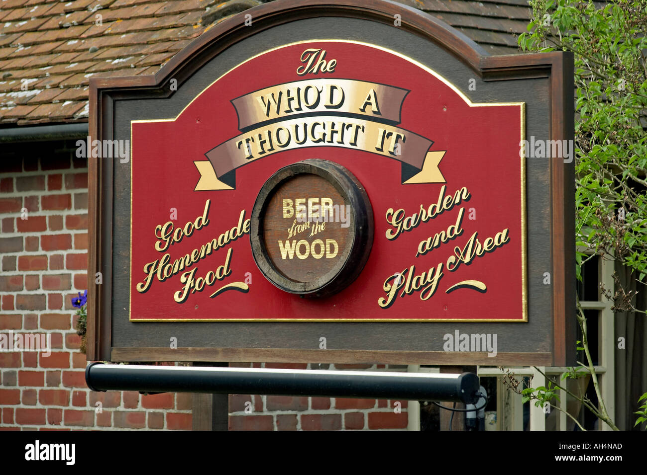 The Who d a Thought It pub sign Alton Barnes Wiltshire England Stock ...