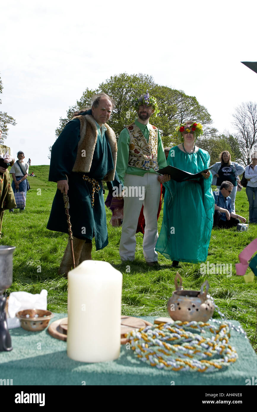 Lizzie Verran and Kevin Hollands with other pagans celebrating a ...